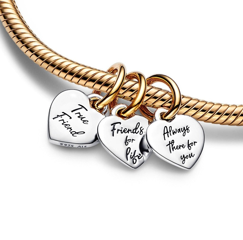 Two-tone Splittable Friendship Triple Dangle Charm – Pandora Jordan