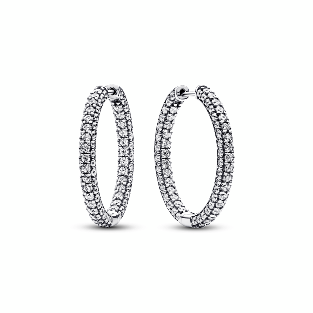 Pandora Timeless Pavé Single-row Hoop Earrings – Pandora Jordan