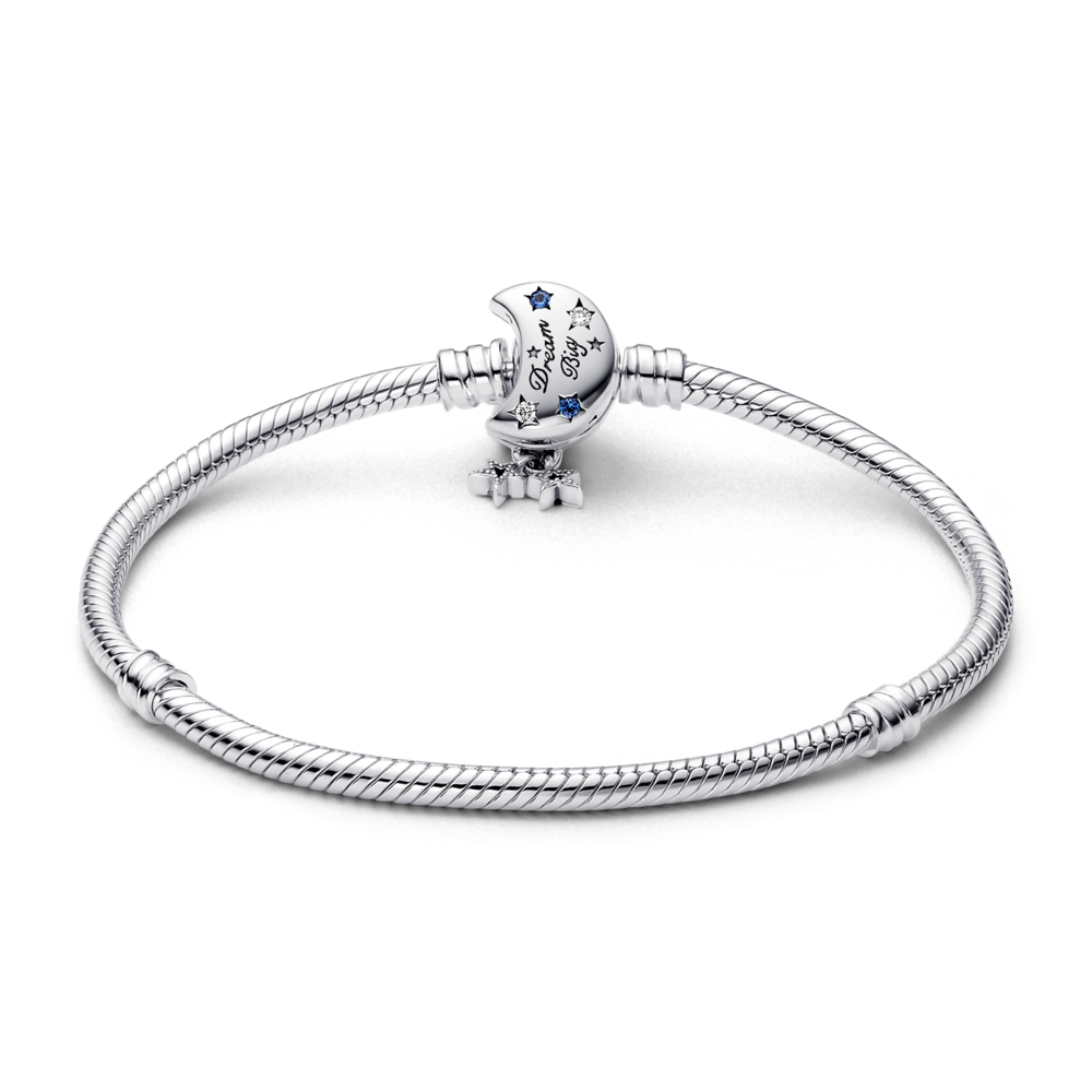 Pandora Moments Sparkling Moon Clasp Snake Chain Bracelet – Pandora Jordan