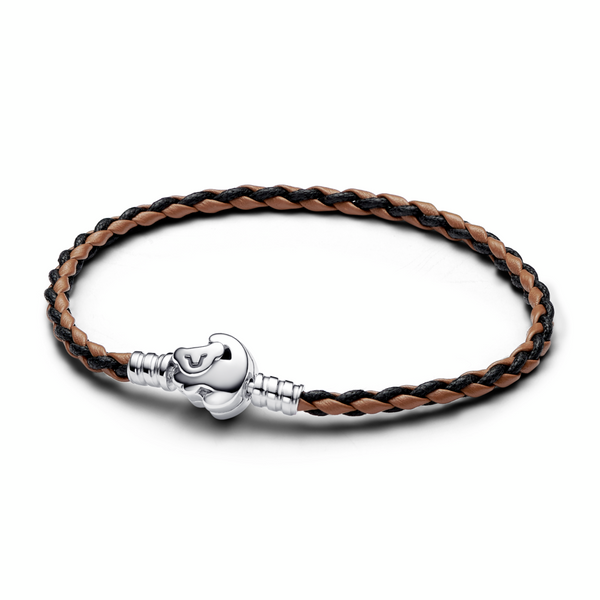 Pandora braided leather necklace store