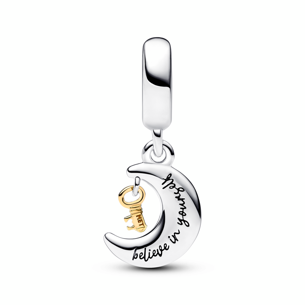 Two-tone Key & Moon Dangle Charm – Pandora Jordan