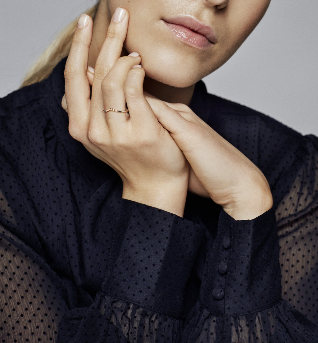 Wishbone 14k Rose Gold-plated ring – Pandora Jordan