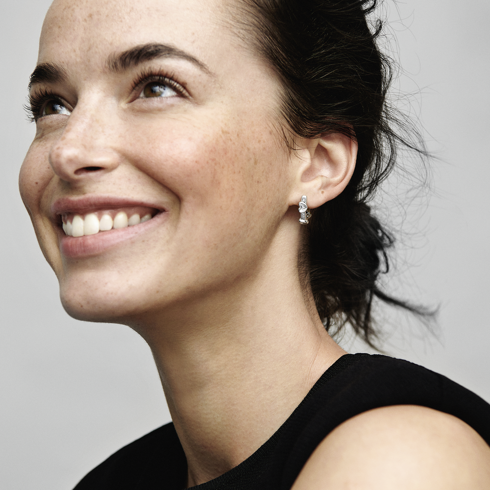 Radiant Sparkling Hearts Hoop Earrings – Pandora Jordan