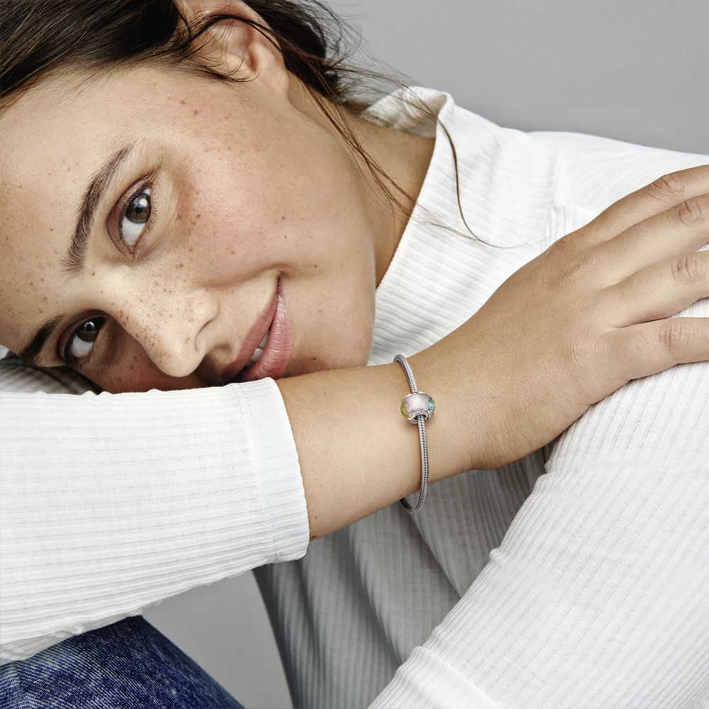 Multicolour Murano Glass & Curved Feather Charm – Pandora Jordan